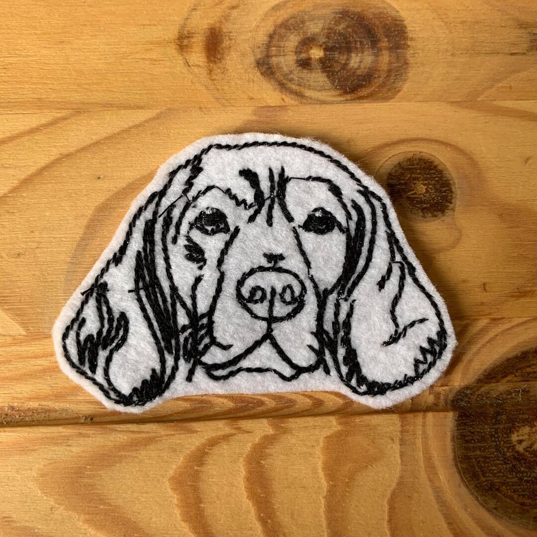 Beagle Embroidered Design Feltie Card Making Sewing Cushion Craft ...