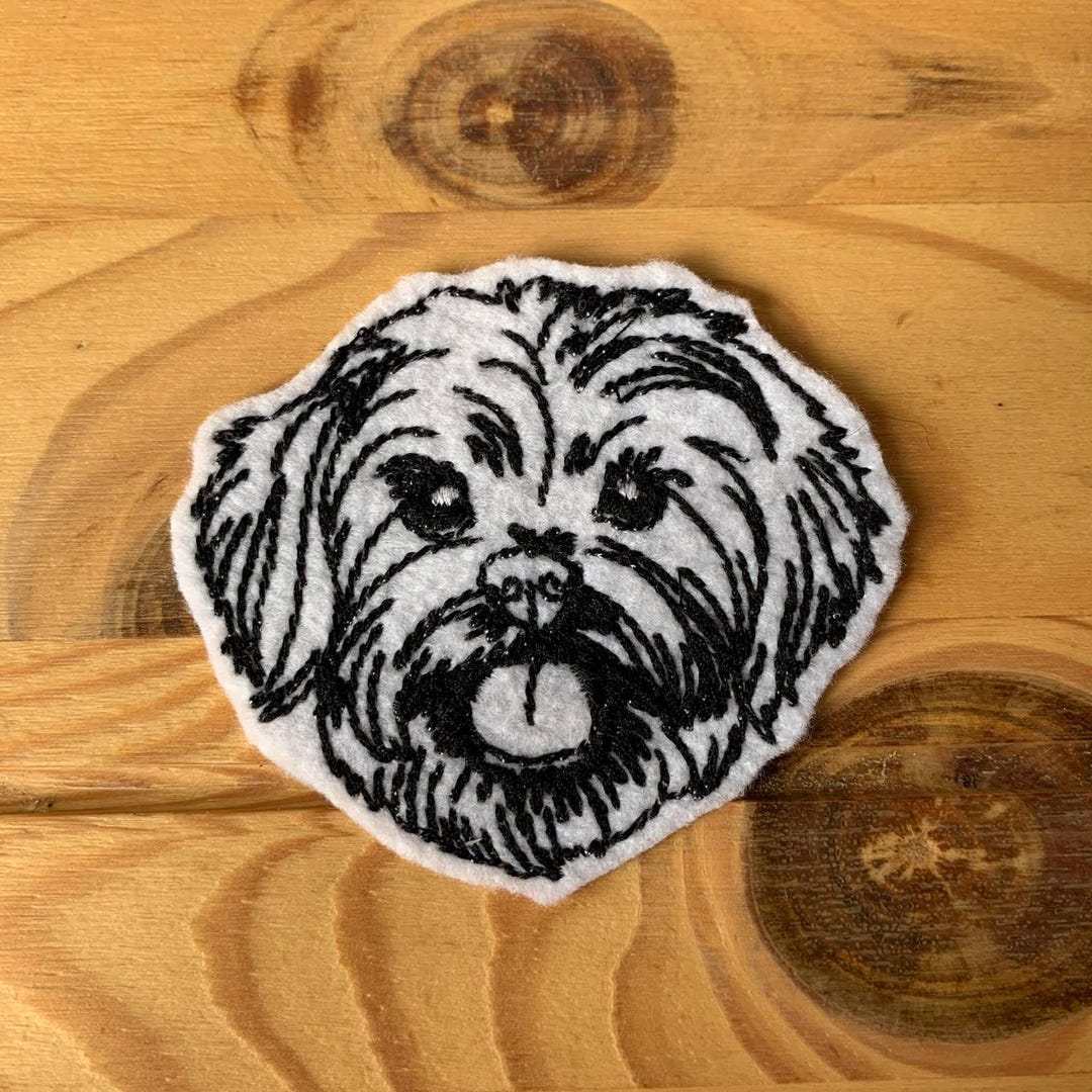 Maltese Embroidered Design Feltie Card Making Sewing Cushion Craft ...