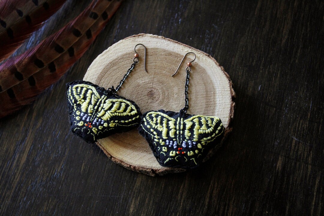 Butterfly Eastern Tiger Swallowtail Hand Embroidered Cotton - Etsy