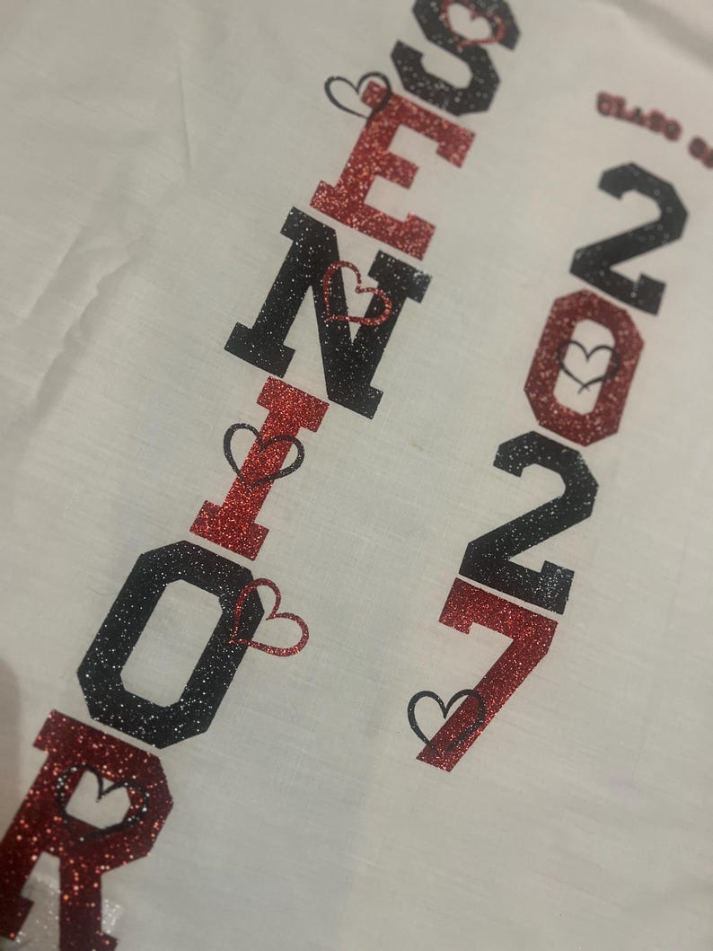 Senior Class of 2026 or 2027 Glitter Iron-on Decals: With Hearts - Etsy