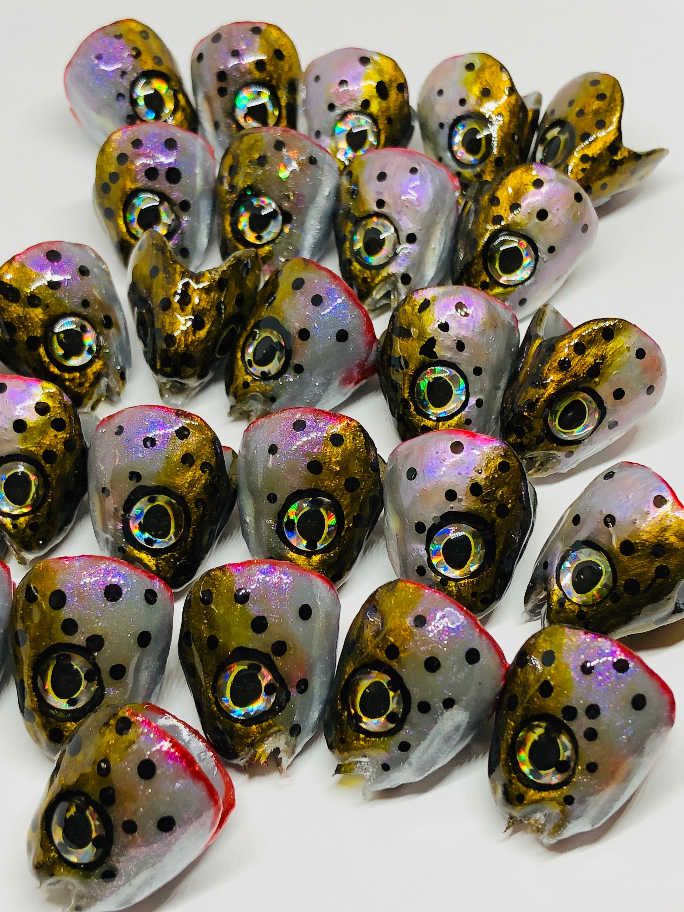 Dark Olive Juvenile Trout Head -- DIY Fly Fishing or Spin Rod Lure Head ...