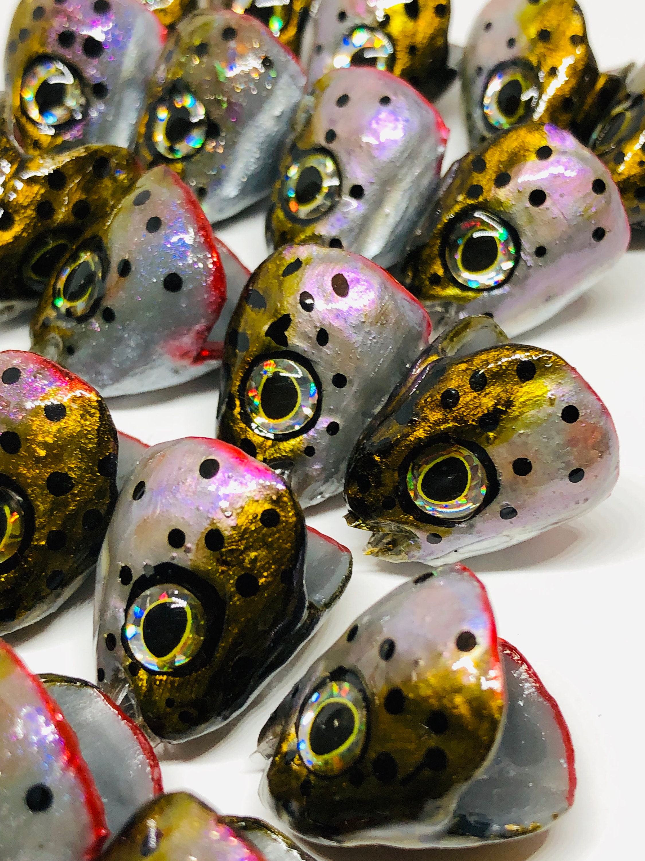 Dark Olive Juvenile Trout Head -- DIY Fly Fishing or Spin Rod Lure Head ...