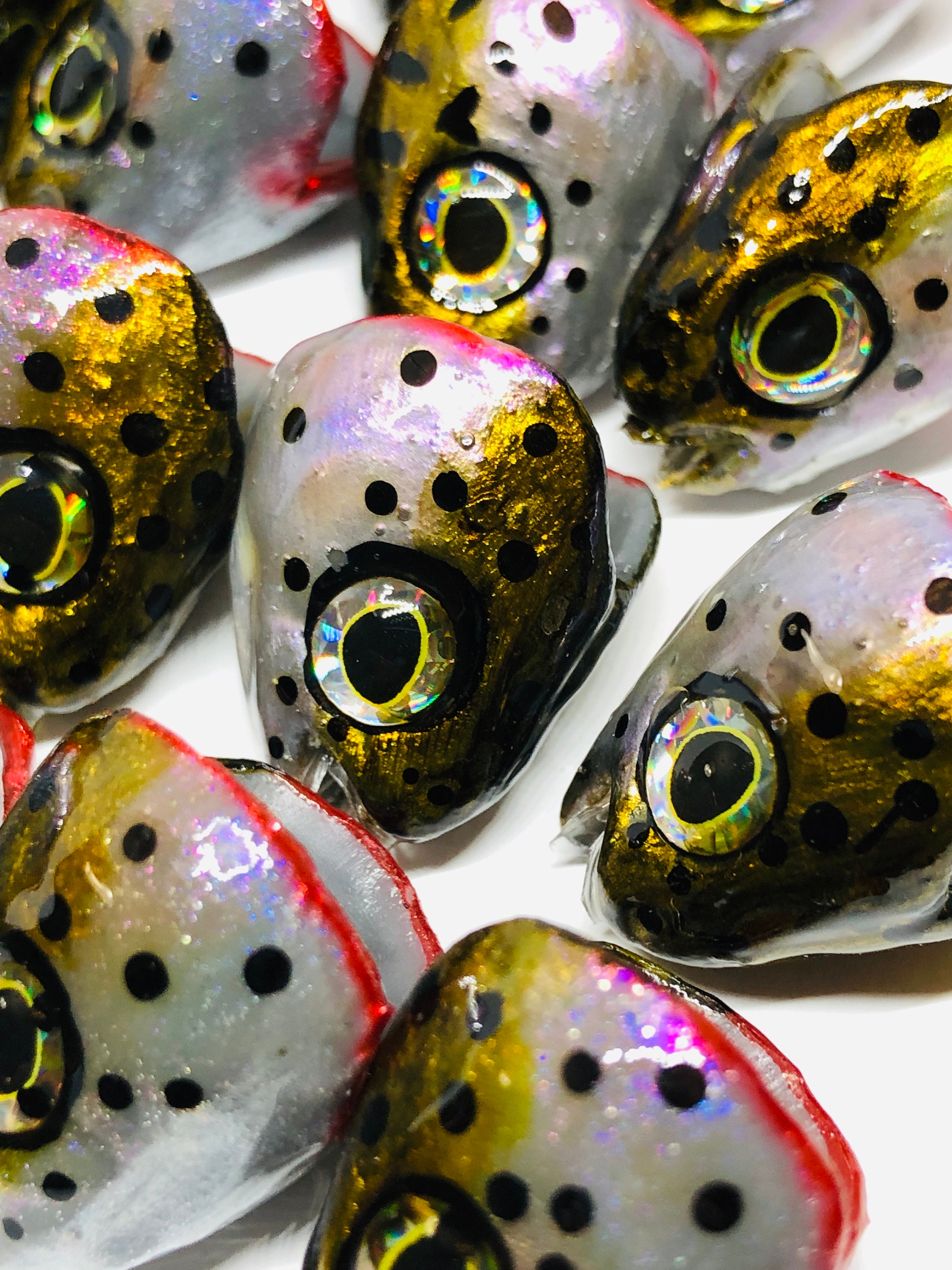Dark Olive Juvenile Trout Head -- DIY Fly Fishing or Spin Rod Lure Head ...