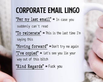 Corporate Email Lingo Mug - Etsy