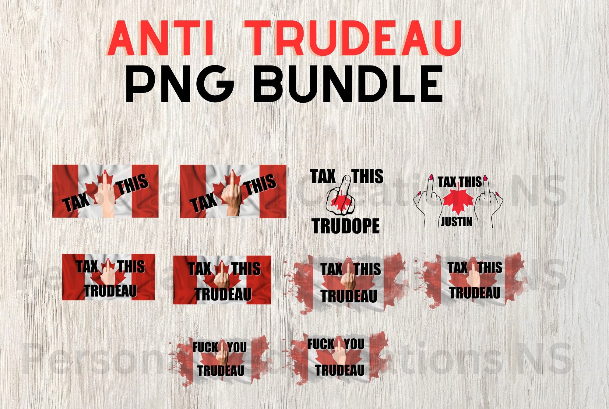 Fuck You Trudeau PNG Bundle, Anti Trudeau Digital Download, Middle ...