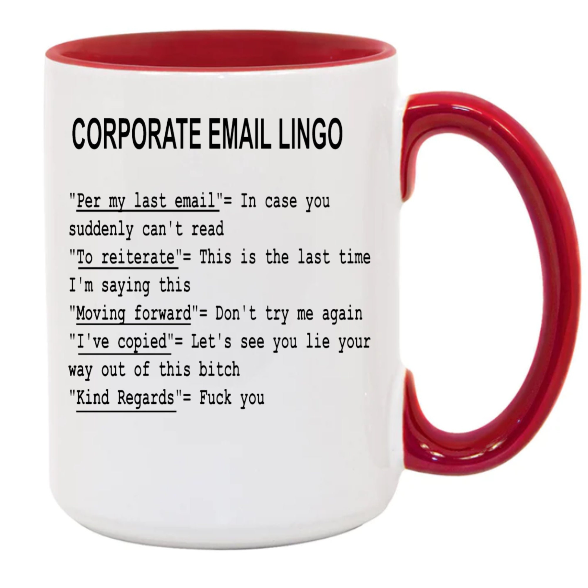 Corporate Email Lingo Funny Office Accessory Mug Office - Etsy