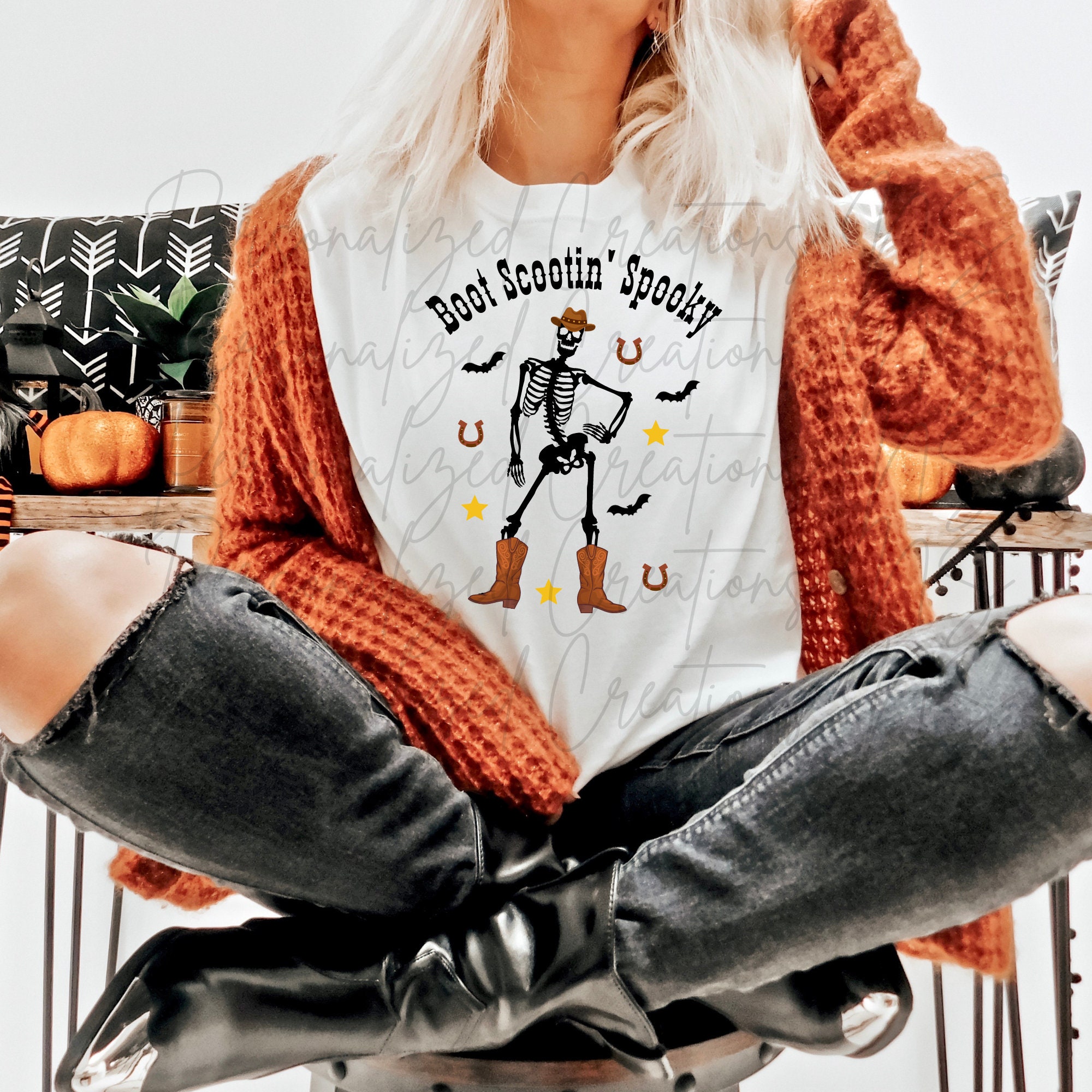 Boot Scootin' Spooky PNG, Cowboy Skeleton With Boots, Country Western ...