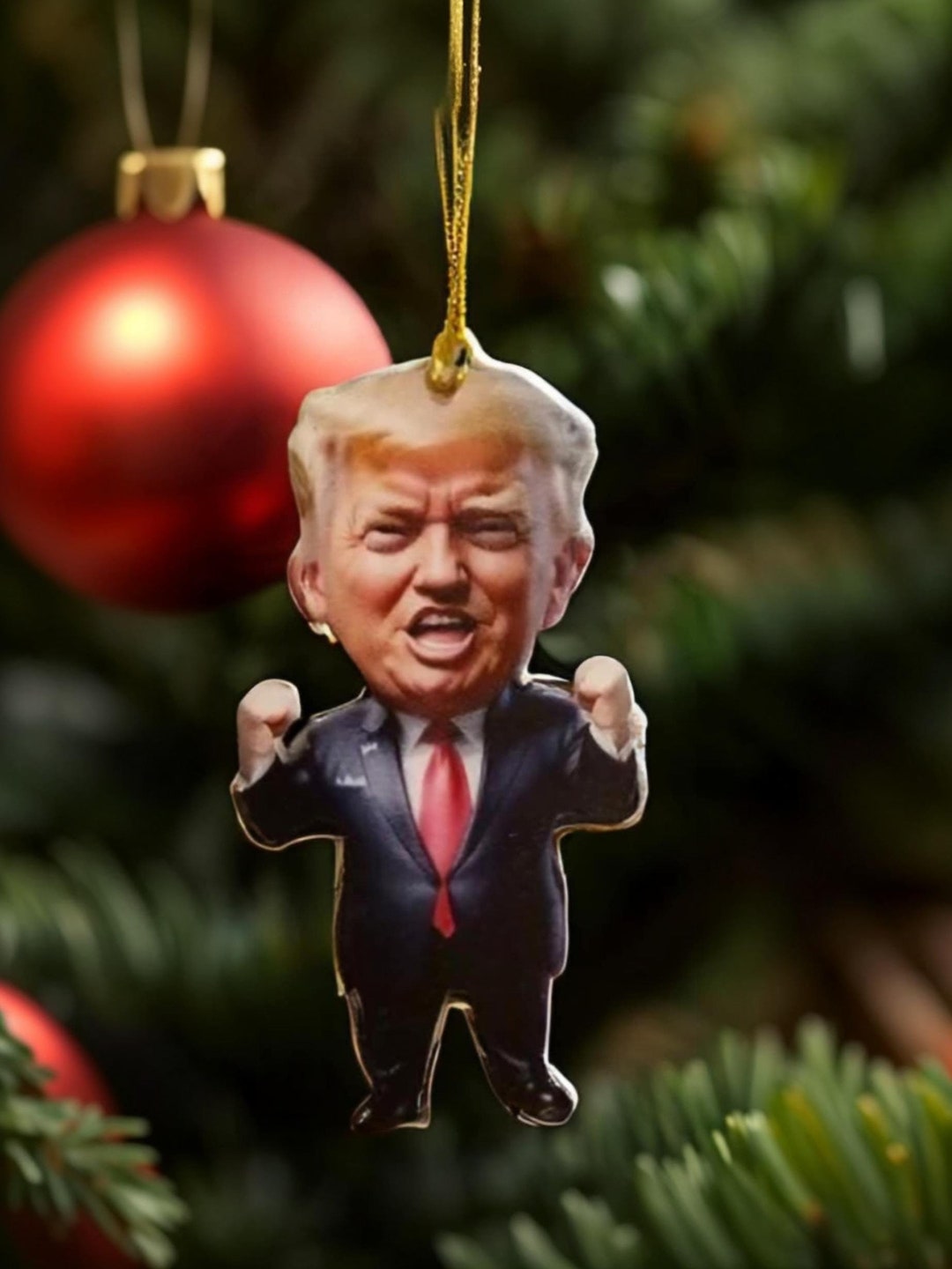 Trump Christmas Tree Ornament, Acrylic Political Christmas Ornament ...