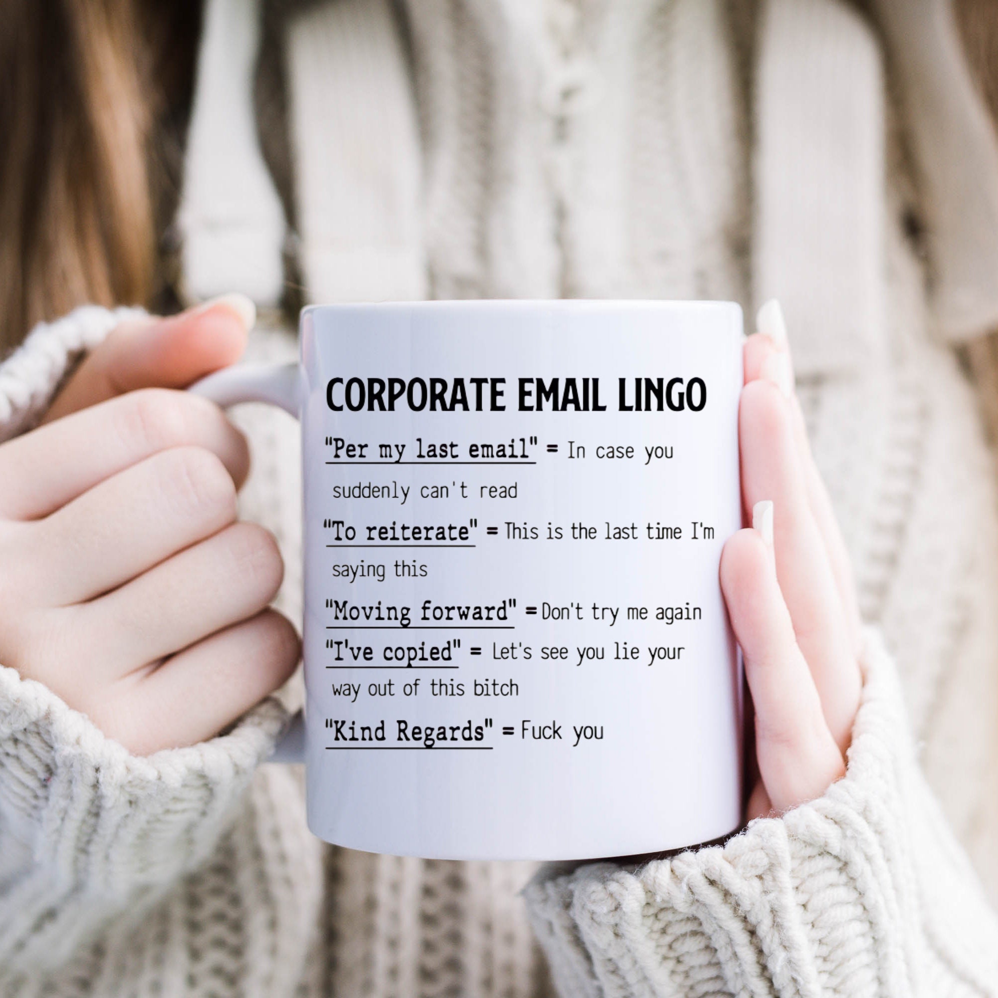 Corporate Email Lingo Funny Office Accessory Mug Office - Etsy