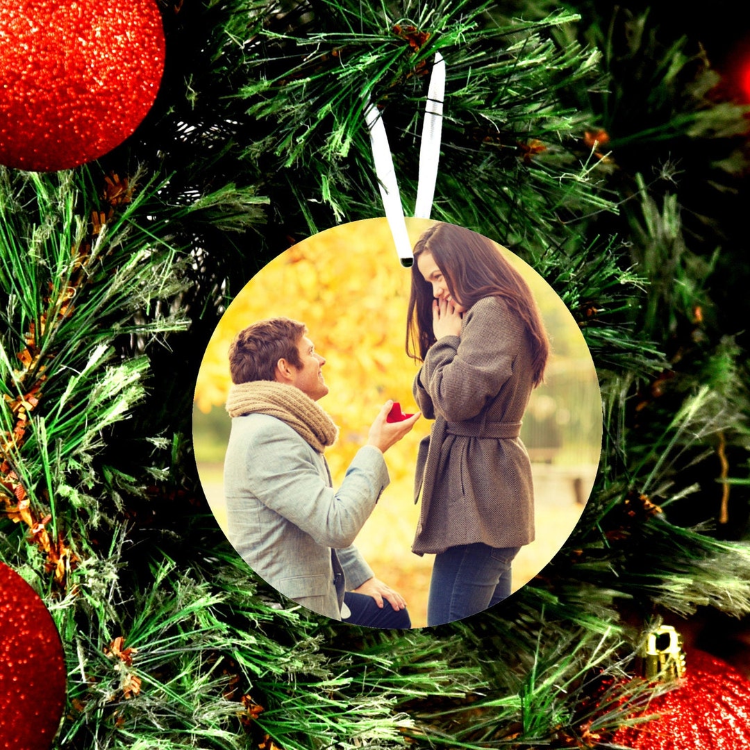 Mr & Mrs Tree Ornament Engagement Photo Ornament Keepsake - Etsy
