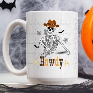Cowboy Halloween Skeleton PNG, Howdy Skeleton With Country Western Hat ...
