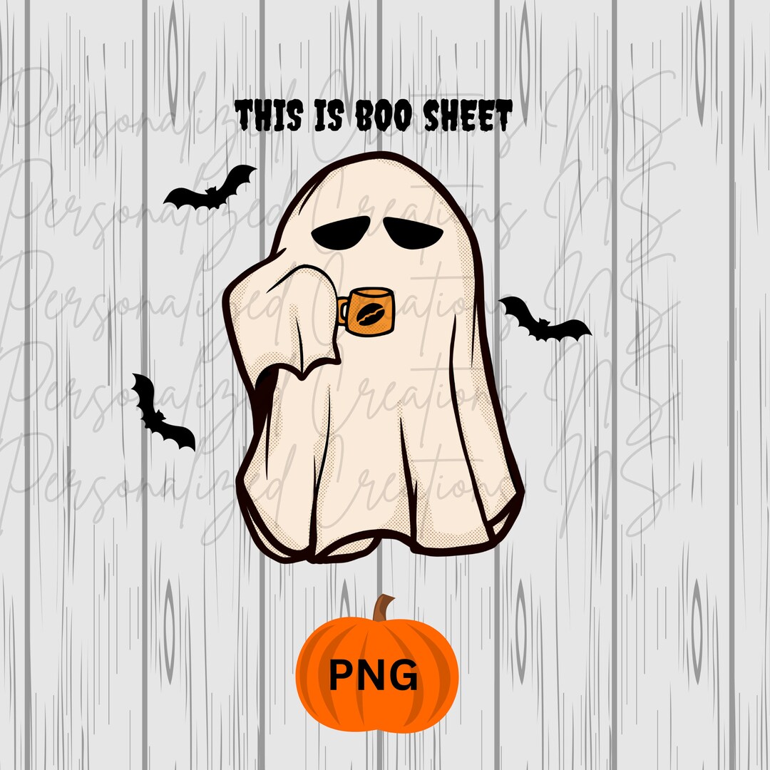Ceci est Boo Sheet Png, Fatigué Sleepy Ghost buvant du café, Café ...