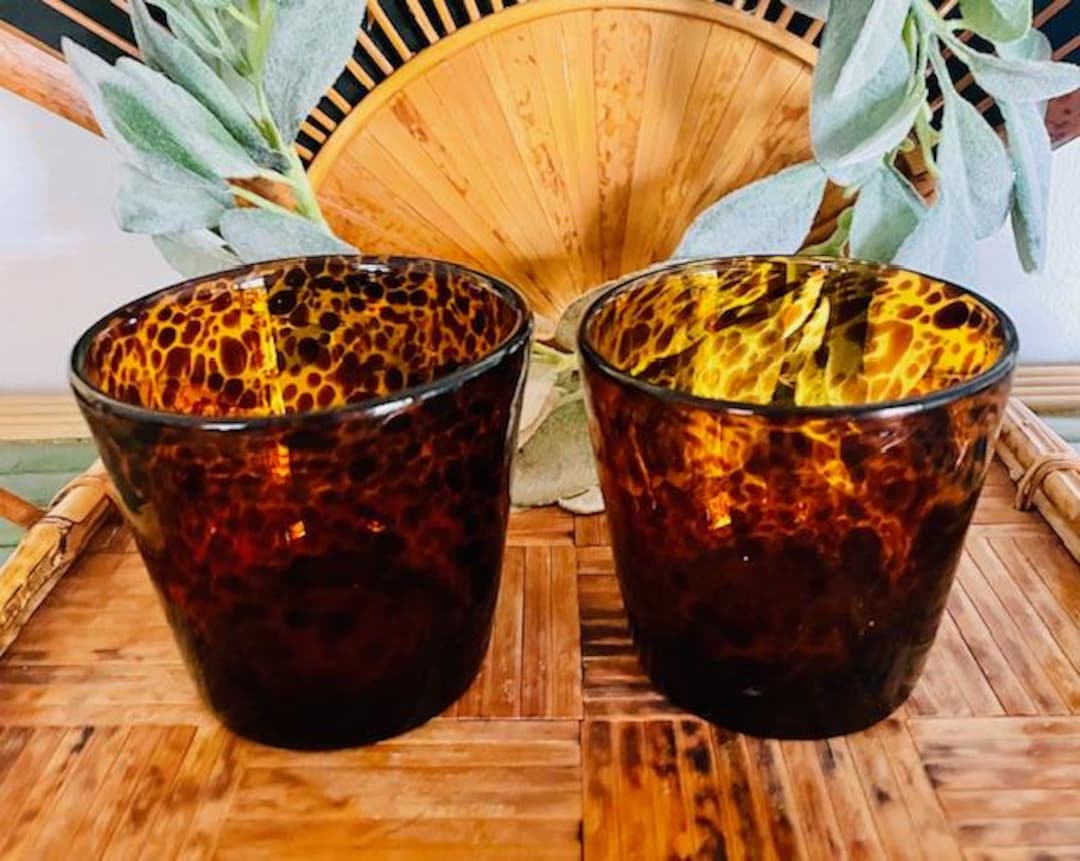 Barware Tortoise Shell Lowball Glasses Cocktail Glass Tortoise Shell ...