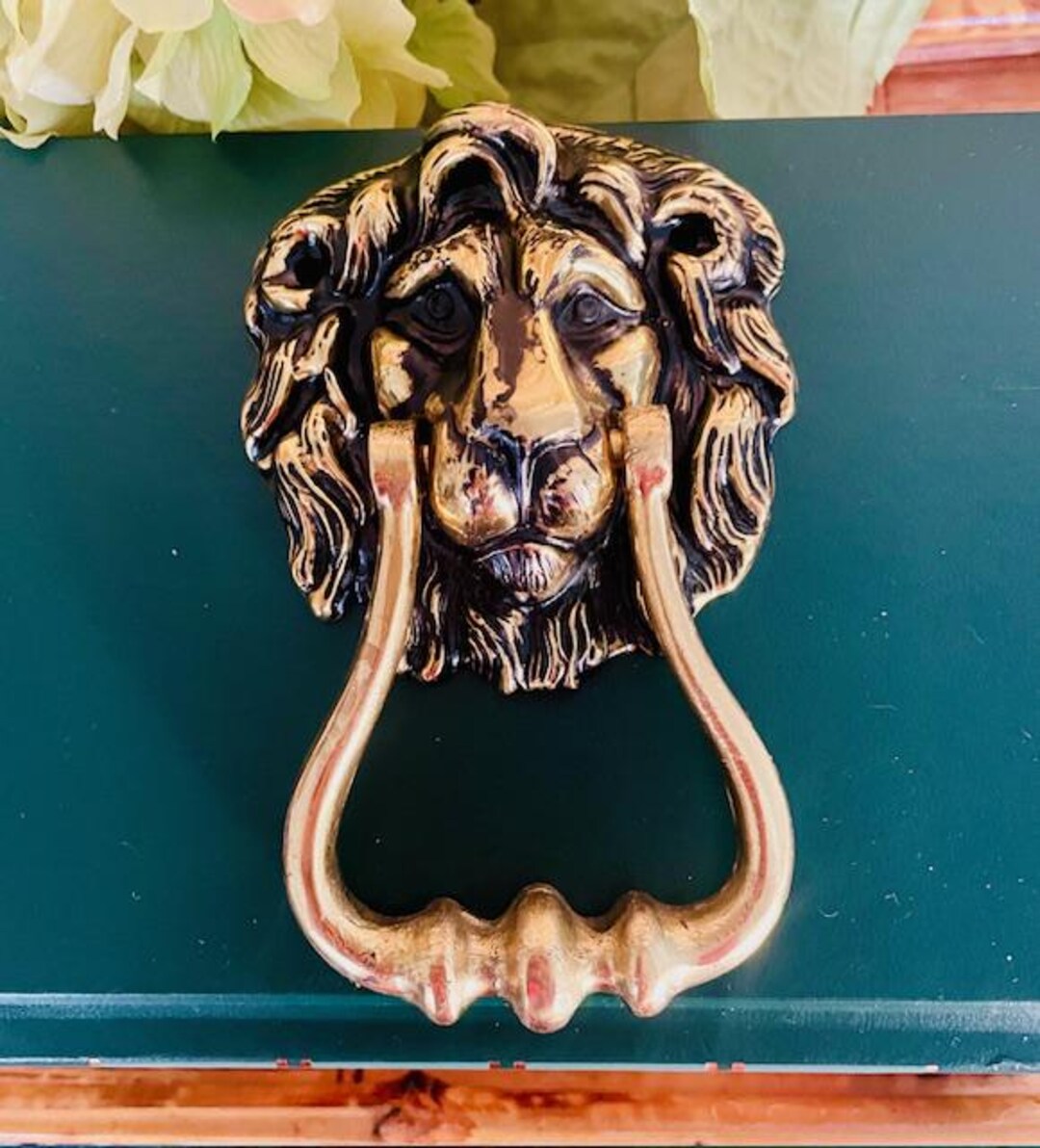 Brass Door Knocker Brass Lion Head Door Knocker Vintage Door Knocker ...