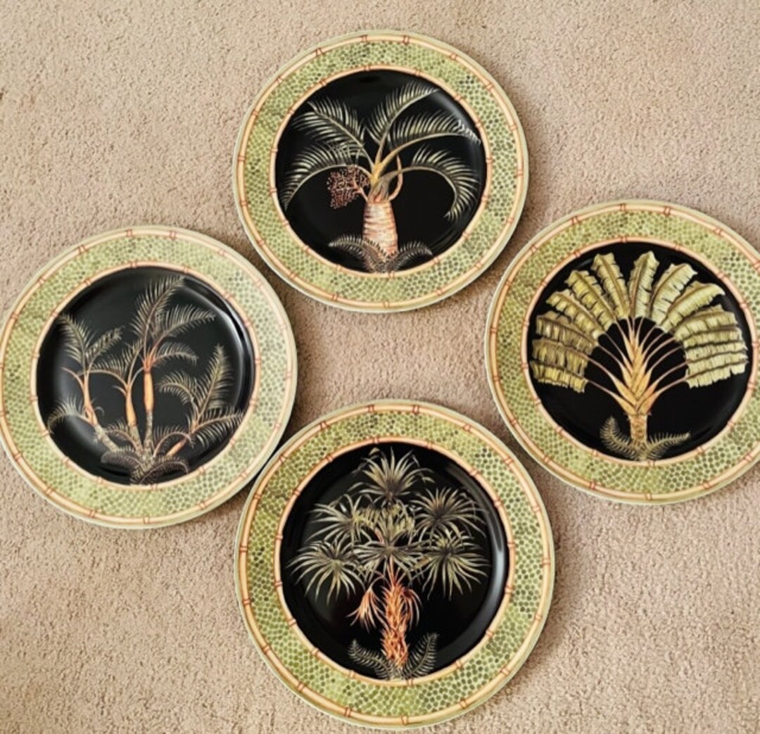 Palm Tree Love Palm Tree Plates Dinner Plates Andrea by Sadek Bamboo ...