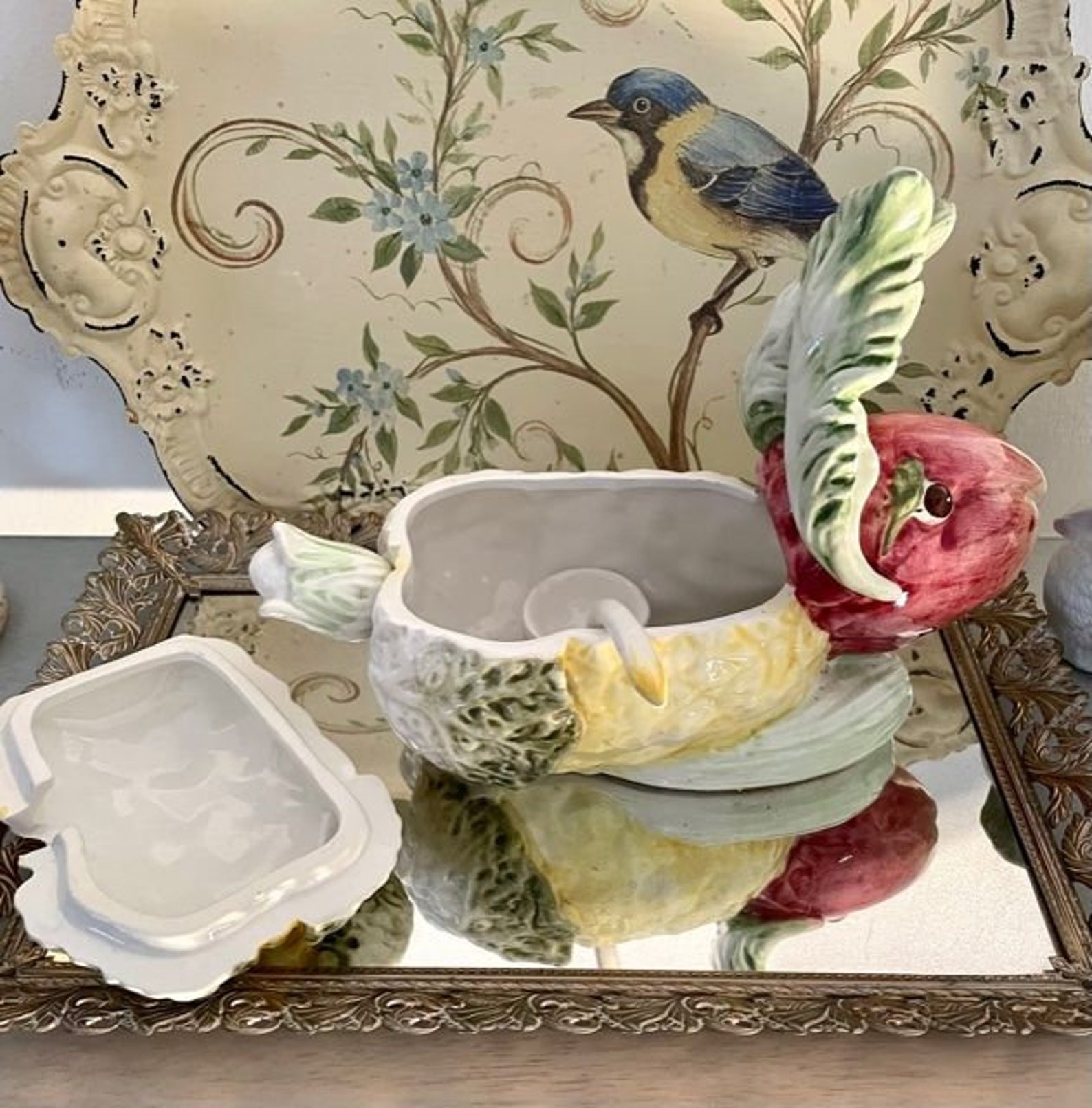 Vintage Vietri Italian Pottery Tureen Vietri Rabbit Tureen and | Etsy