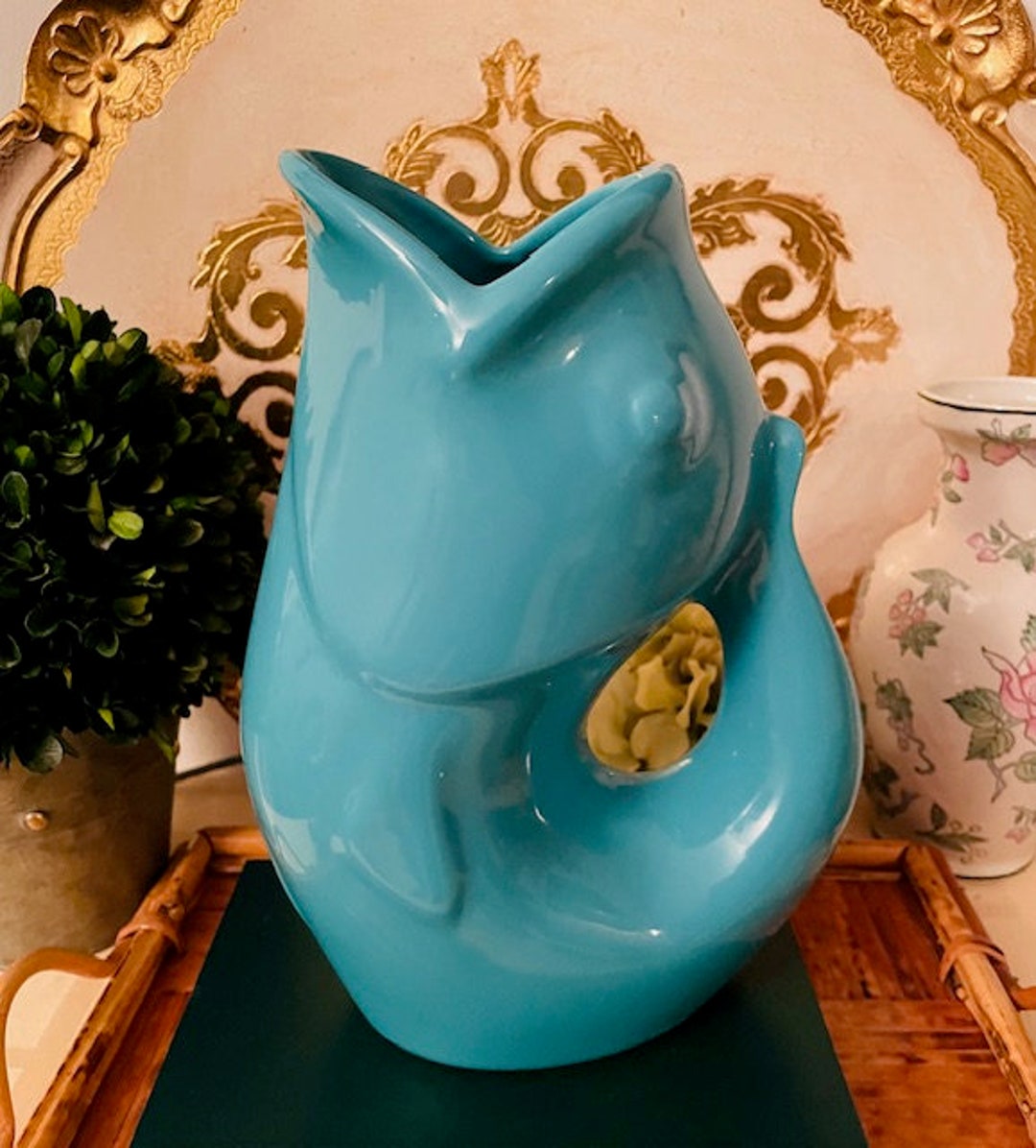 Koi Pitcher Koi Fish Pitcher Gluggle Pitcher Teal Koi Fish Pitcher ...