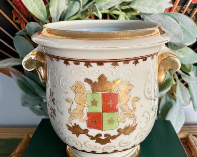 Vintage Cachepot Lion Cachepot Crest Cachepot Planter Vintage Planter ...