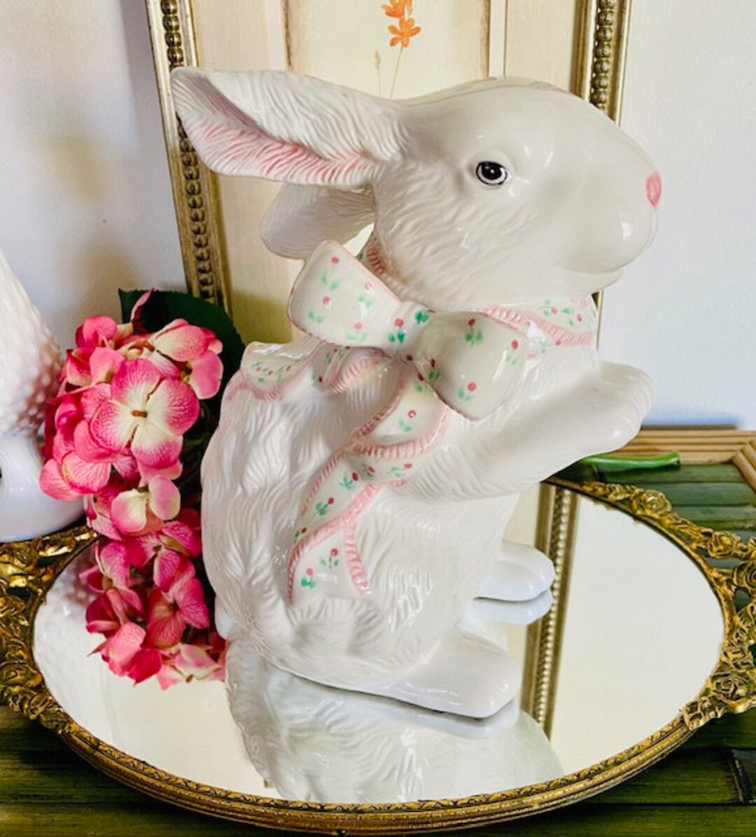 Rabbit Statue Rabbit Love Bunny Rabbit Love White Rabbit Nursery Decor ...