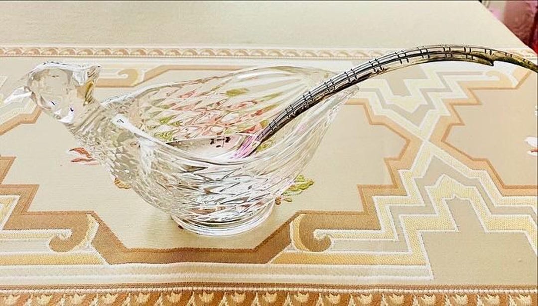 Godinger Crystal Gravy Boat Godinger Crystal Pheasant Serving Bowl With ...