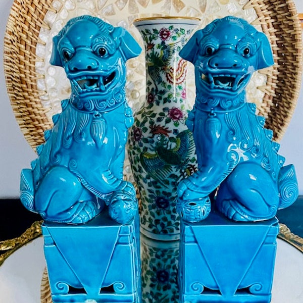 Turquoise Foo Dogs - Etsy