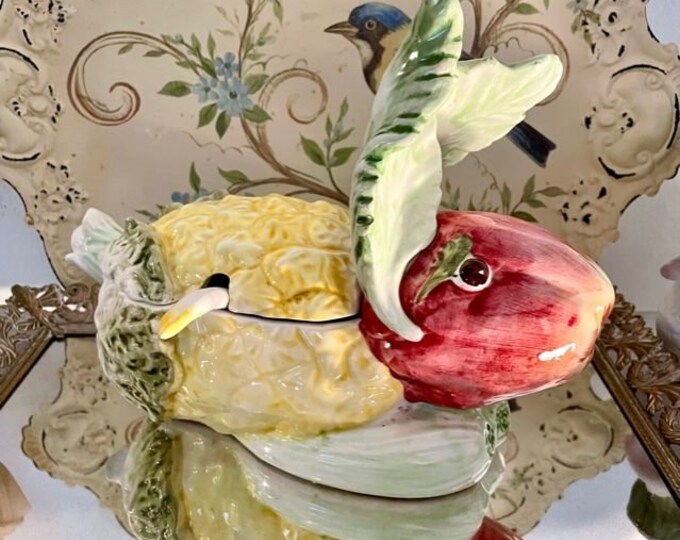 Vintage Vietri Italian Pottery Tureen Vietri Rabbit Tureen and Ladle ...