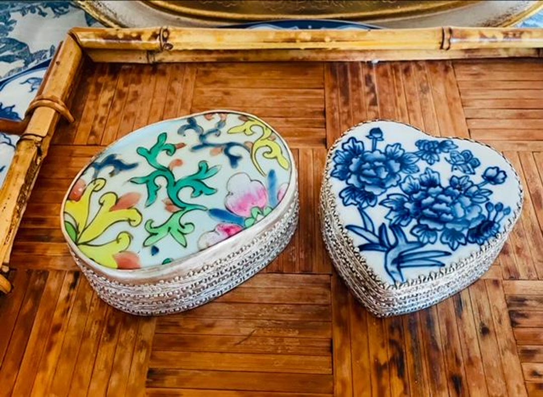 One Shard Box Chinoiserie Shard Box Porcelain Shard Trinket Box ...
