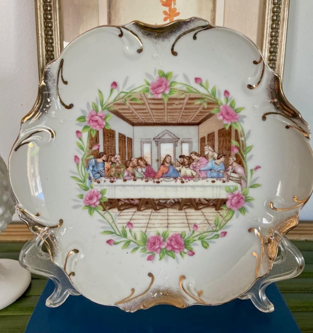 The Last Supper Decorative Plate Vintage Last Supper Plate Decorative ...