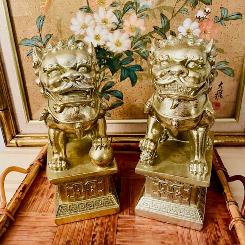 Gold Foo Dogs - Etsy