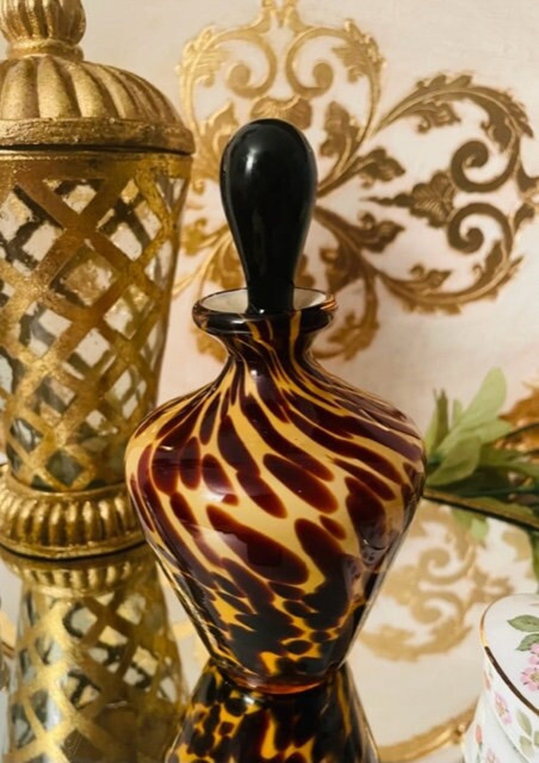 Perfume Bottle Tortoise Shell Perfume Bottle Glass Perfume Bottle ...