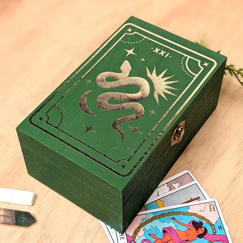 Wood Box for Crystal Storage Tarot Card Box Wooden Tarot - Etsy