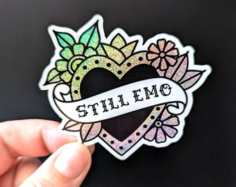 Elder Emo Sticker, Emo Vinyl Sticker, Emo Music Lover, Sceneior Emo ...