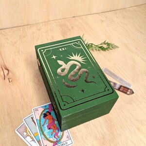 Tarot Card Box Wooden, Tarot Card Deck Holder, Wood Box for Crystal ...