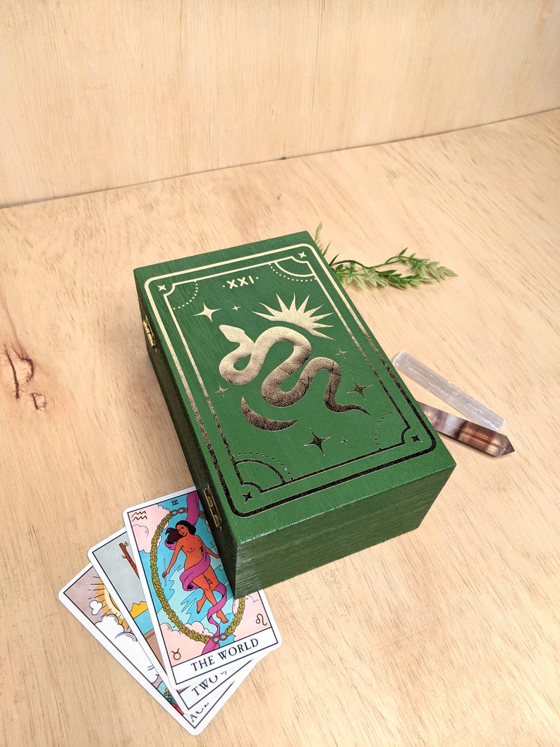 Tarot Card Box Wooden Tarot Card Deck Holder Wood Box for - Etsy