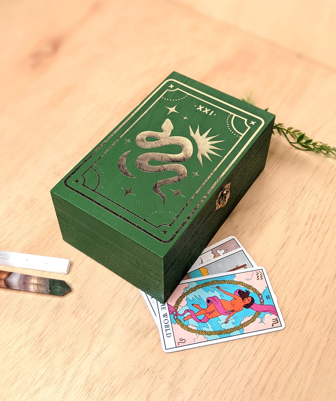 Tarot Card Box Wooden, Tarot Card Deck Holder, Wood Box for Crystal ...