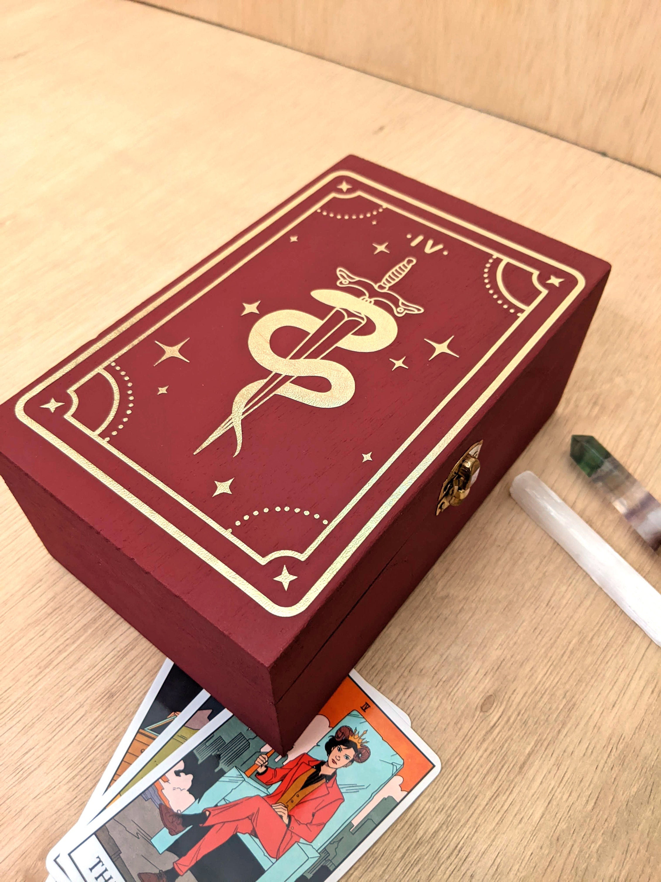 Wooden Tarot Card Box Tarot Card Deck Holder Wood Box for - Etsy