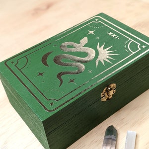 Tarot Card Box Wooden, Tarot Card Deck Holder, Wood Box for Crystal ...