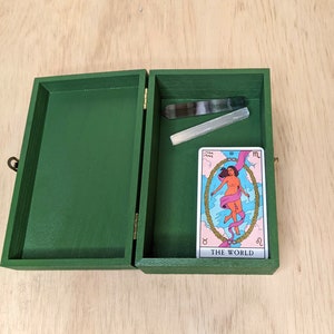 Tarot Card Box Wooden, Tarot Card Deck Holder, Wood Box for Crystal ...