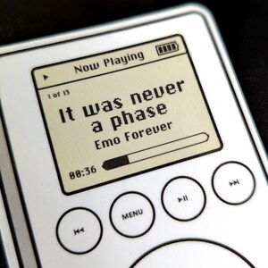 It Was Never a Phase Sticker, Ipod Classic Sticker, Still Emo Sticker ...
