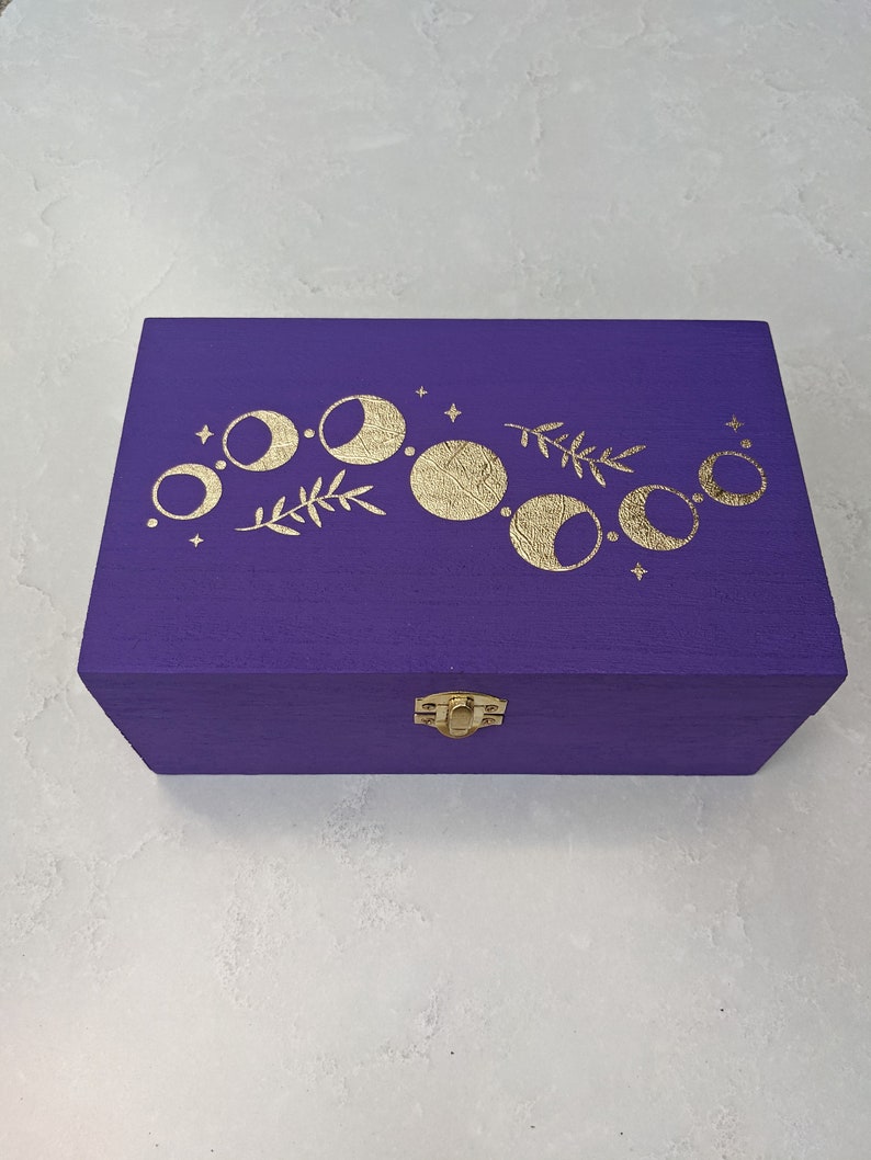 Crystal Storage Box Moon Phase Wooden Box Witch Altar Boxes - Etsy UK