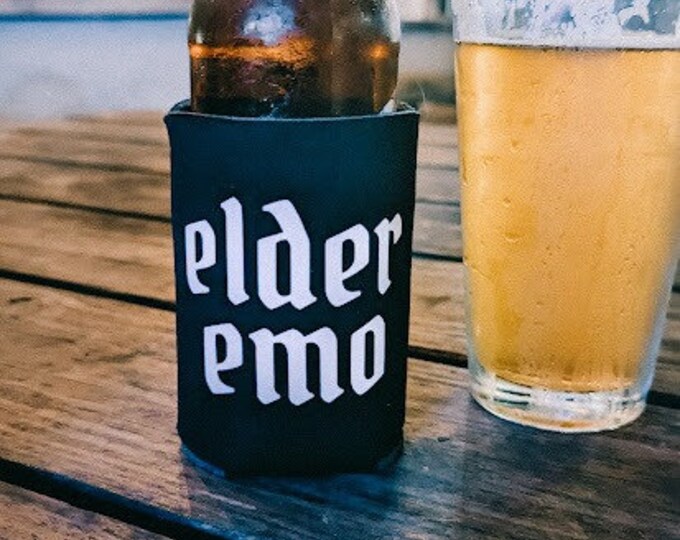 Elder Emo Can Cooler, Emo Beer Cozie, Emo Music Lover, Sceneior Emo ...