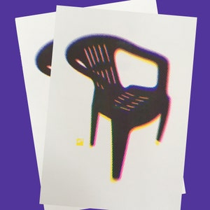 A4 Risograph Print / Monobloc Halftone Pattern / 3 Color Riso Print on ...
