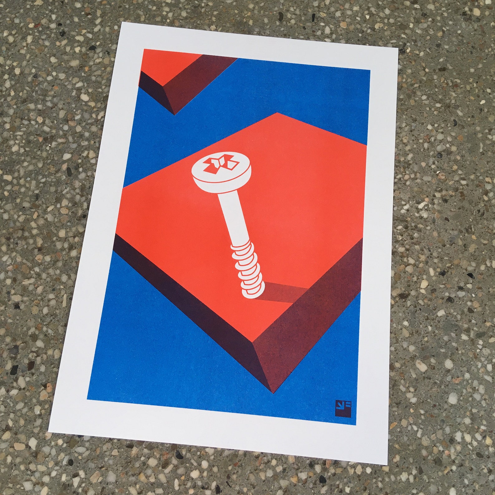 A4 Risograph Print Screw, From the Extra Ordinary Series | 2 Color Riso ...