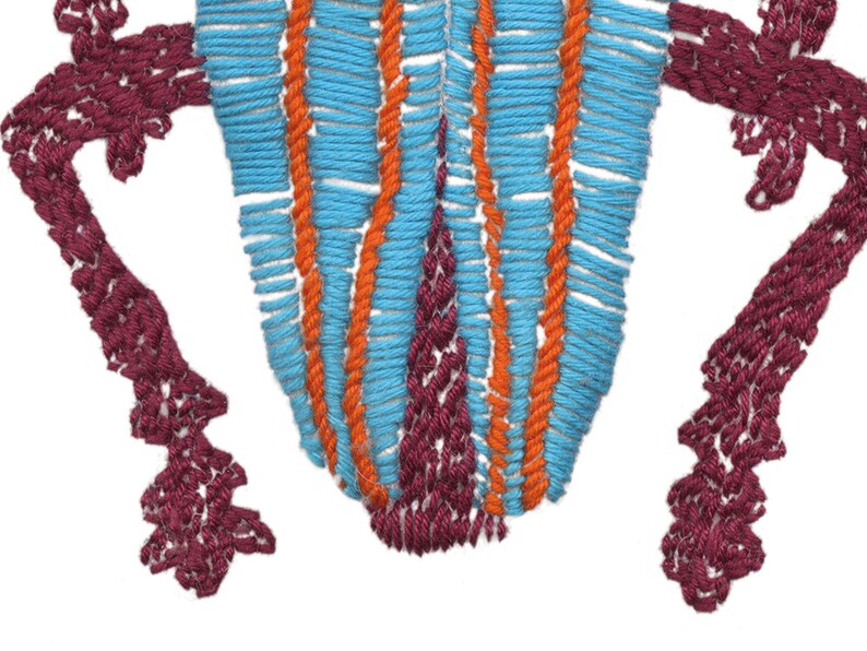 Canvas Poster Stitches Bugs, Wall Art, Print of Embroidery, Embroidered ...