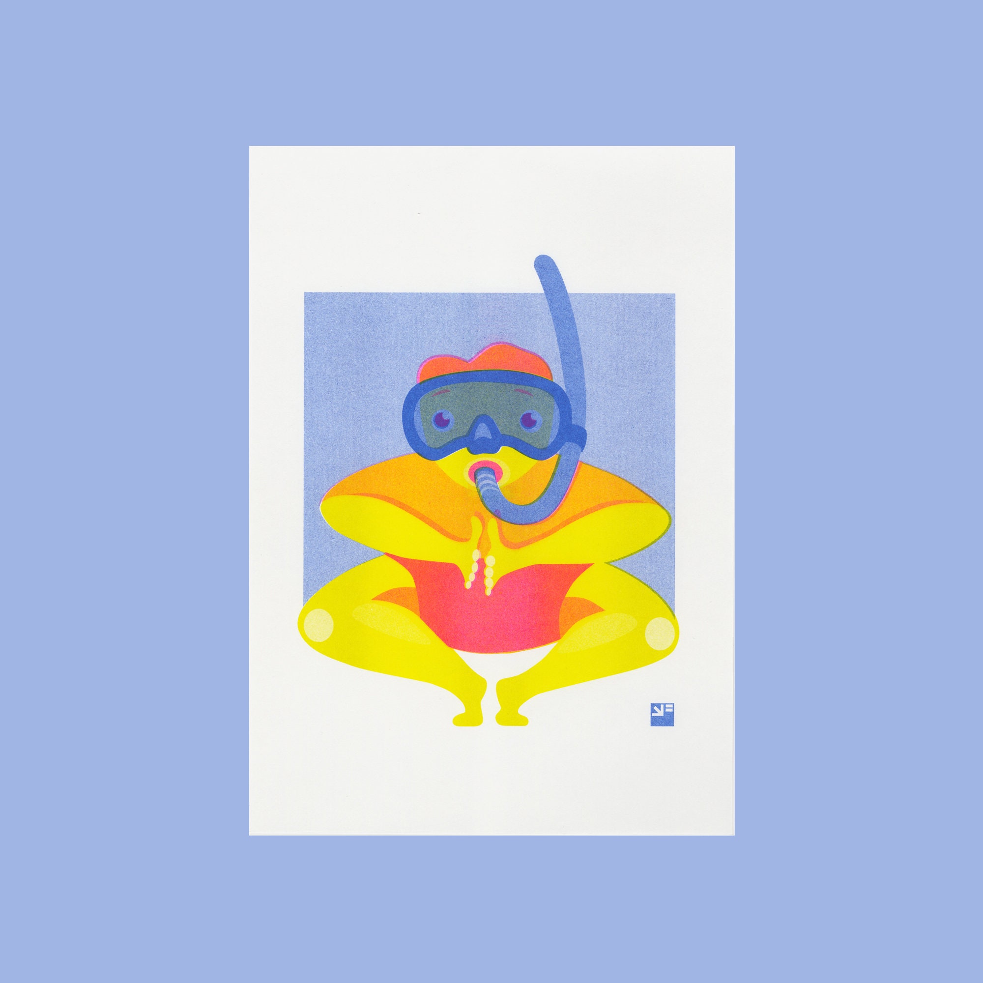 A4 Risograph Print Test Dive, From the Series at the Beach - Etsy