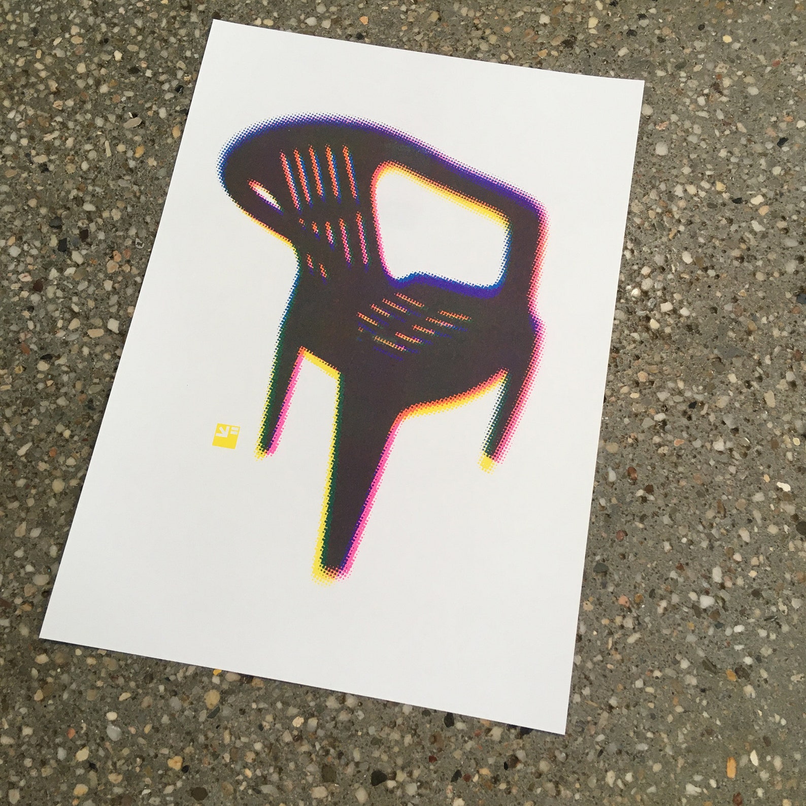 A4 Risograph Print / Monobloc Halftone Pattern / 3 Color Riso Print on ...