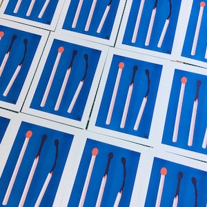 A4 Risograph Print Matches, From the Extra Ordinary Series | 2 Color ...