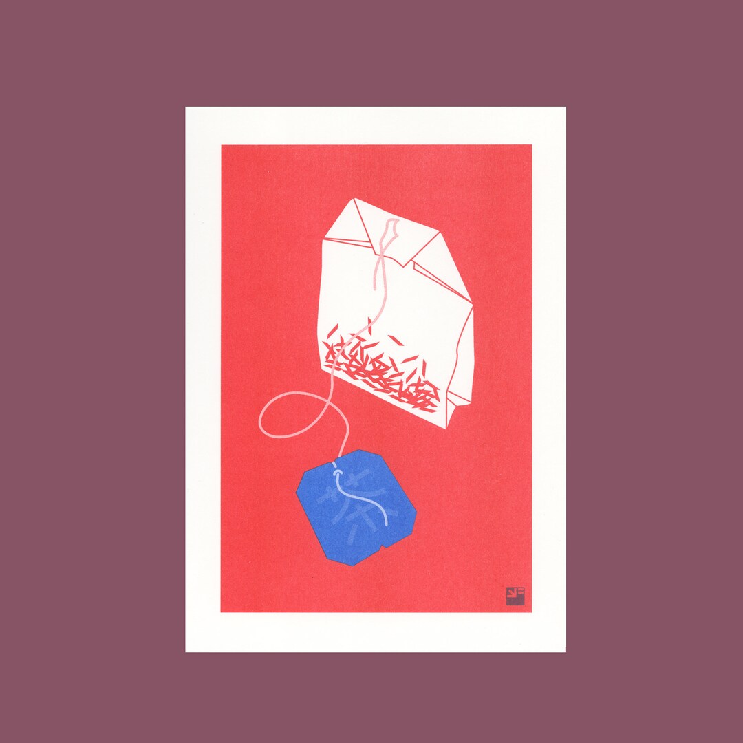 A4 Risograph Print Tea Bag, From the Extra Ordinary Series | 2 Color ...