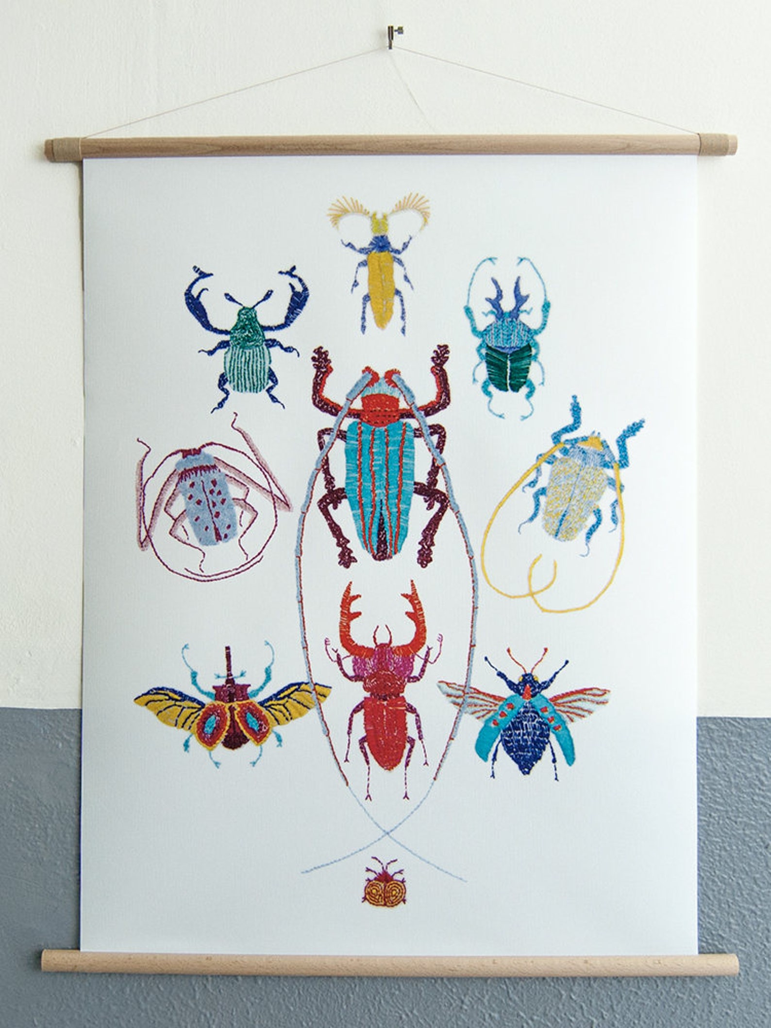 Canvas Poster Stitches Bugs Wall Art Print of Embroidery - Etsy