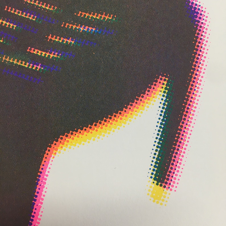 A4 Risograph Print / Monobloc Halftone Pattern / 3 Color Riso Print on ...